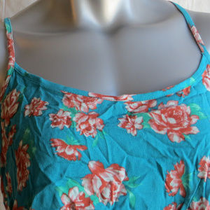 Pacsun/ L.A. Heart | Tops | Pacsun Ocean Blue Floral Strap Half Top S L ...